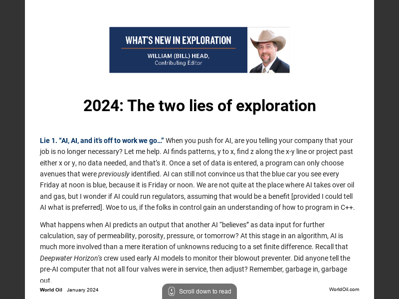 January 2024Column—What's new in Exploration