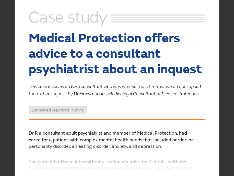 Casebook UK - Volume 31 Issue 2 - December 2023Case study: Medical ...